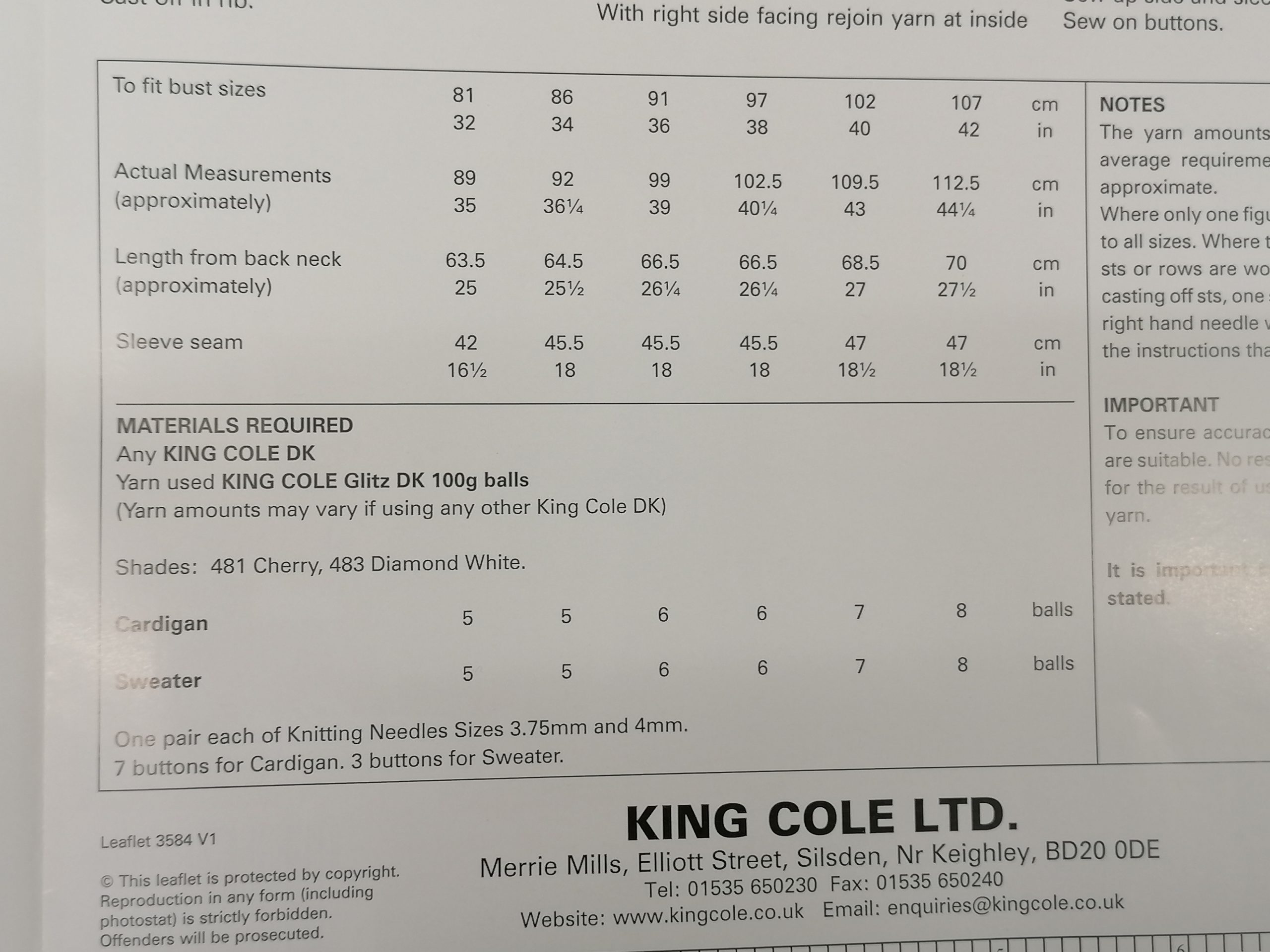 King Cole KC3584 - Ladies Sweater and Cardigan in DK - 32 - 42" - The ...