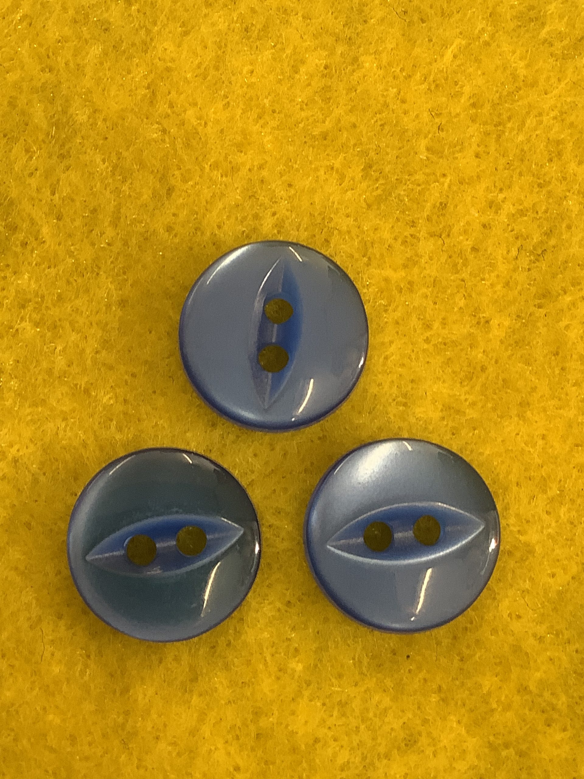 Buttons Royal Blue 13mm Fish Eye (26) - The Dropped Stitch
