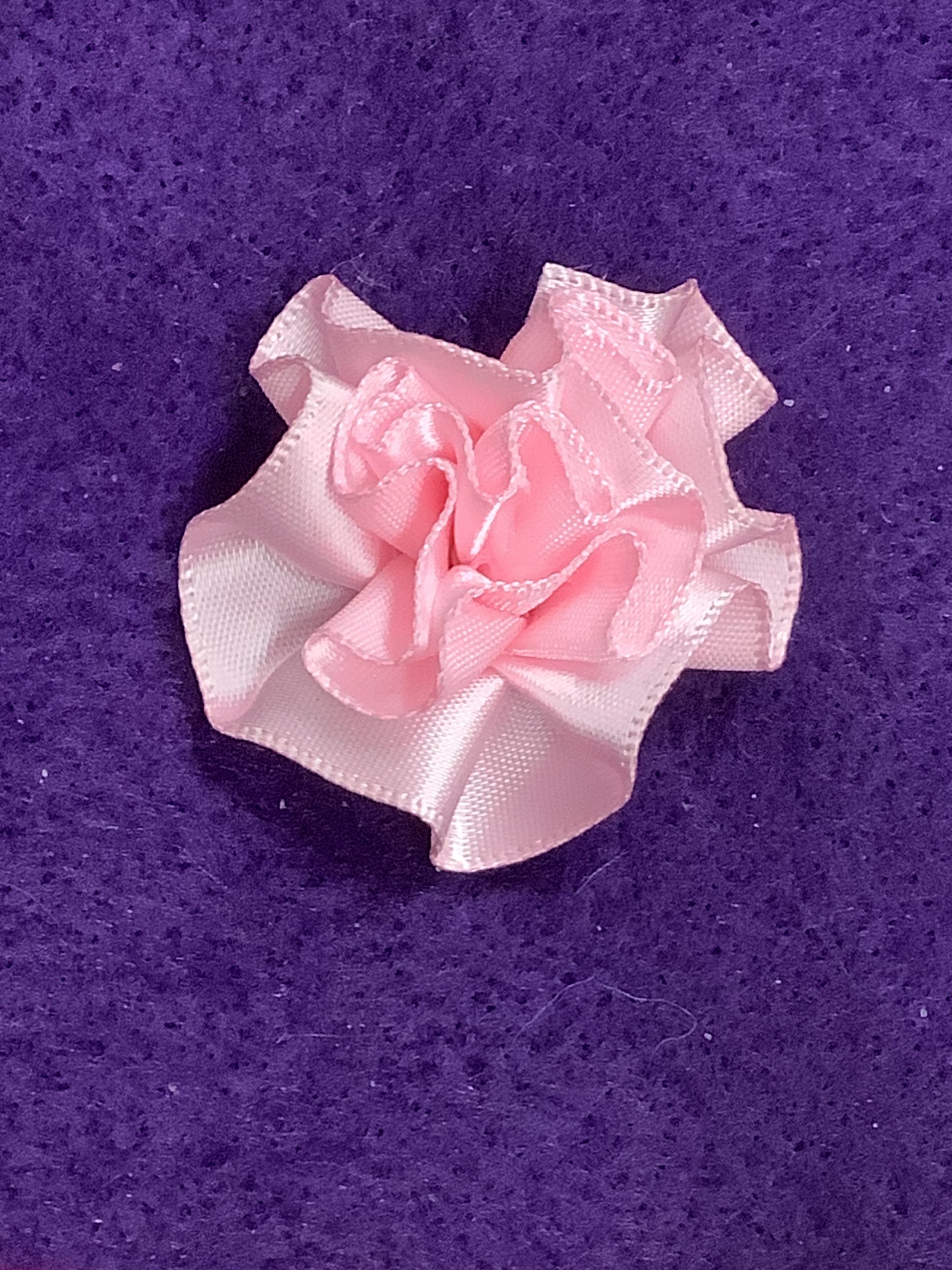 Ribbon Flower Baby Pink 40mm (RF8) - The Dropped Stitch